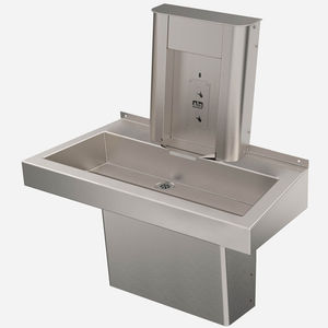 Wall-mounted hand basin - GWC74 - murdock - round / stainless steel ...