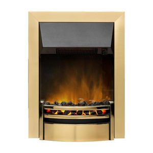 Electric open hearth - KINGSLEY DELUXE - Dimplex - 1-sided / brass ...