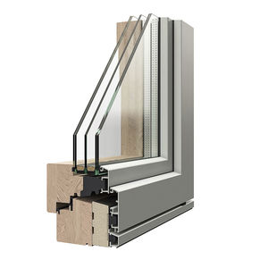Wood-aluminum window - RAY - Caiframe - aluminum / glass / glue-laminated wood