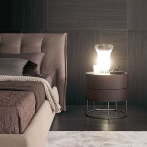 Contemporary bedside table - MILVIAN - MisuraEmme SpA - wooden / glass ...
