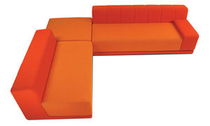 Compact sofa - EDGE - Modus - gray / fabric / steel