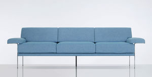 Compact sofa - EDGE - Modus - gray / fabric / steel