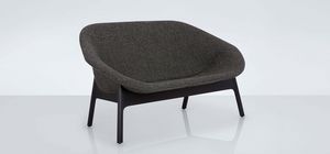 Compact sofa - EDGE - Modus - gray / fabric / steel