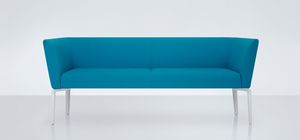 Compact sofa - EDGE - Modus - gray / fabric / steel
