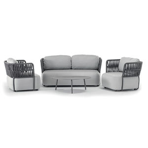 Contemporary lounge garden set - NEST - GRATTONI S.R.L. - aluminum / fabric / home
