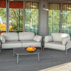 Contemporary lounge garden set - NEST - GRATTONI S.R.L. - aluminum / fabric / home