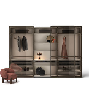 Modular wardrobe - BASIC - Kico srl - corner / contemporary / walnut