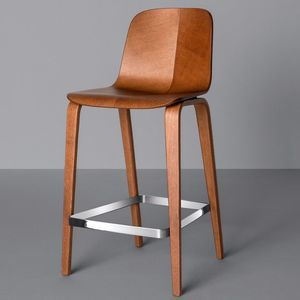 Contemporary bar chair - TRENCH - Piaval srl - leather / ash base ...
