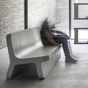 Contemporary bench - TORCELLO - CIMENTO - concrete / without backrest / with armrests