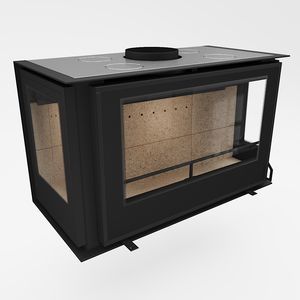 Wood-burning fireplace insert - 48 - 55 - REGALFIRE S.A - steel ...