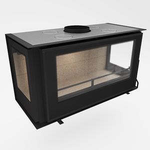 Wood-burning fireplace insert - 48 - 55 - REGALFIRE S.A - steel ...