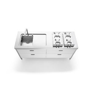 Inox kitchen - LC160-C45+L60+C45/1 - ALPES-INOX - contemporary / island ...