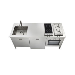 Inox kitchen - LC160-C45+L60+C45/1 - ALPES-INOX - contemporary / island ...