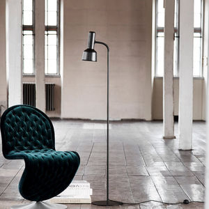 Floor-standing lamp - LOUNGE MINI - Frandsen Lighting - chromed metal / contemporary / corded