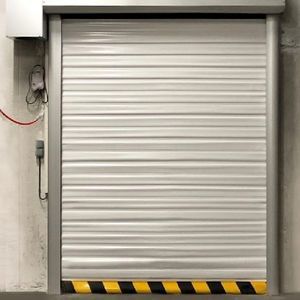 Roll-up industrial door - Manusa - aluminum / anodized aluminum / automatic