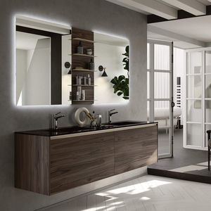 Wall-hung washbasin cabinet - SW104 - RAB ARREDOBAGNO - wooden / HPL ...