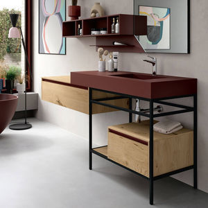 Wall-hung washbasin cabinet - SW107 - RAB ARREDOBAGNO - wooden / HPL ...