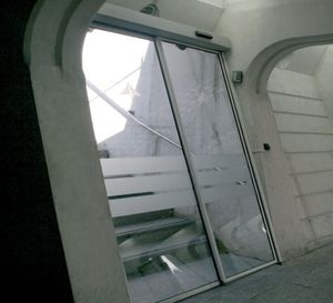 Entry door - CLAMP - ERREKA - glass / sliding / glazed