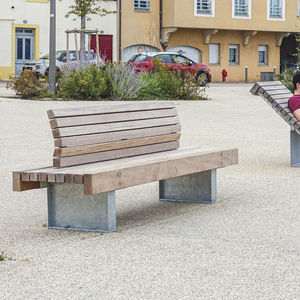Contemporary public bench - Lean Standard - Streetlife - bamboo ...