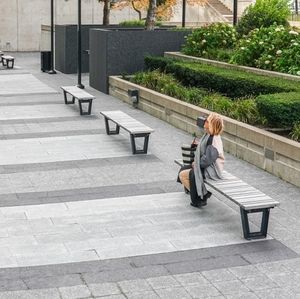 Contemporary public bench - HEAVY-HEAVY BLOCK - Streetlife - wooden ...