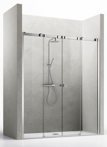 Swing shower screen - DEDALO 1 WALL - ARBLU - for alcoves / tempered glass / commercial