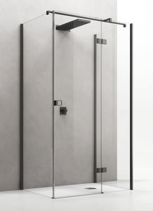 Swing shower screen - DEDALO PLUS - ARBLU - fixed / curved / corner