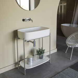 Console washbasin - LAILA - Scarabeo Ceramiche - ceramic / with shelf ...