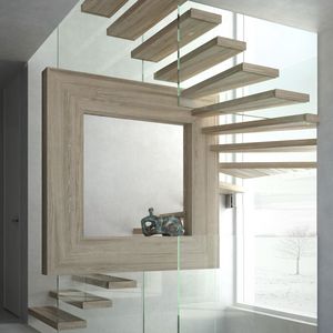 Straight staircase - MISTRAL SPIDER - Siller Stairs - oak step / glass ...