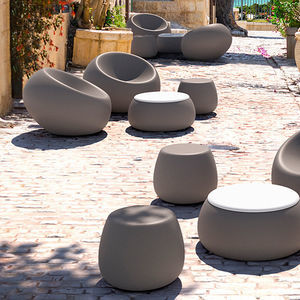 Contemporary stool - fade low - PLUSt COLLECTION - polyethylene / central base / illuminated