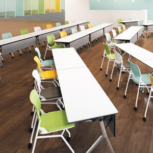Contemporary classroom table - RISEFIT III - Okamura - wooden / metal ...