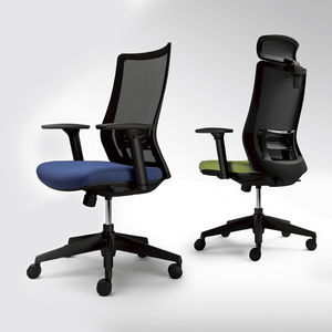 Contemporary conference chair - ZART - Okamura - indoor / mesh / metal base