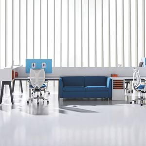 Workstation desk - ROUTES - Teknion - free-standing / 2-person ...