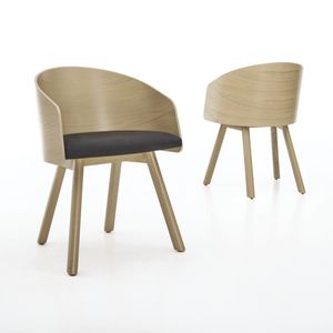 Contemporary visitor chair - AMICUS - Teknion - indoor / plastic / leather