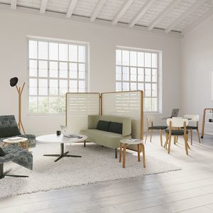 Floor-mounted office divider - ROUTES - Teknion - free-standing ...