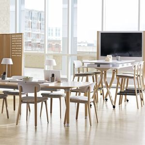 Contemporary visitor chair - SITARA - Teknion - indoor / ebony / plastic