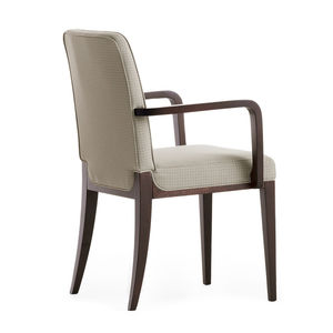 Contemporary chair - LOGICA 00931 - Montbel - fabric / leather / solid wood