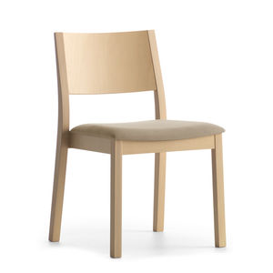 Contemporary chair - LOGICA 00931 - Montbel - fabric / leather / solid wood