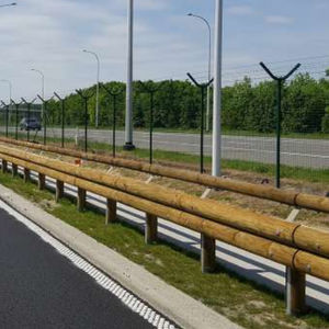 Wooden guard rail - GRP - Rondino - steel / road
