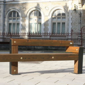 Contemporary public bench - 627 139 - Rondino - wooden / without ...