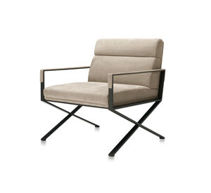 Contemporary armchair - Clubby - Frag - leather / fabric / metal