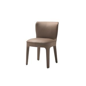 Contemporary chair - LILLY - Frag - leather / steel base / contract
