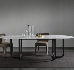 Contemporary table - Myon - Frag - lacquered MDF / marble / lacquered ...
