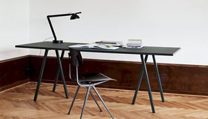 Contemporary table - CPH25 - Hay a/s - oak / linoleum / oak base