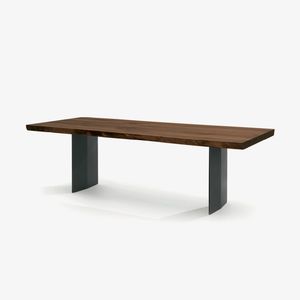 Contemporary table - DECANT - RIVA 1920 - solid wood / cedar / solid wood base