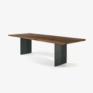 Contemporary table - NATURA SQUARED - RIVA 1920 - oak / solid wood / walnut