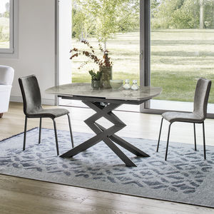 Contemporary dining table - ECLIPSE GLASS - Target Point - glass / polyurethane base / rectangular