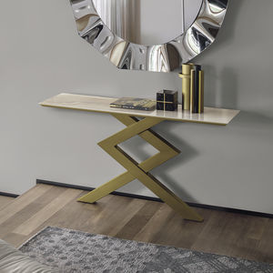 Contemporary sideboard table - ECLIPSE - Target POINT - tempered glass / porcelain stoneware ...