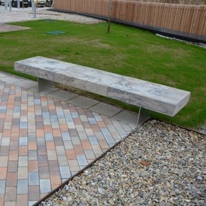 Contemporary public bench - PAUSE SIDE - Breinco - concrete / without ...