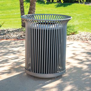 Public trash can - GENOVA - Madrax/Thomas Steele - powder-coated steel ...