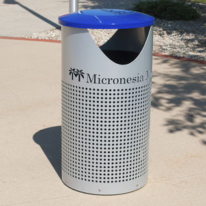 Public trash can - MONONA - Madrax/Thomas Steele - galvanised steel ...